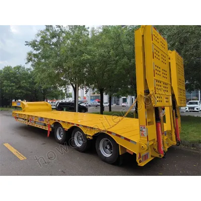 3 & 4 Axle Lowbed Trailer| HOWO Lowboy Semi Trailer For Machinery