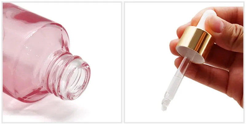 Custom Pink Glass Bottle Set