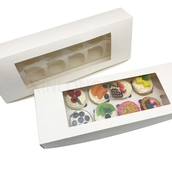 New PVC Transparent Window Paper Cup Cake Box