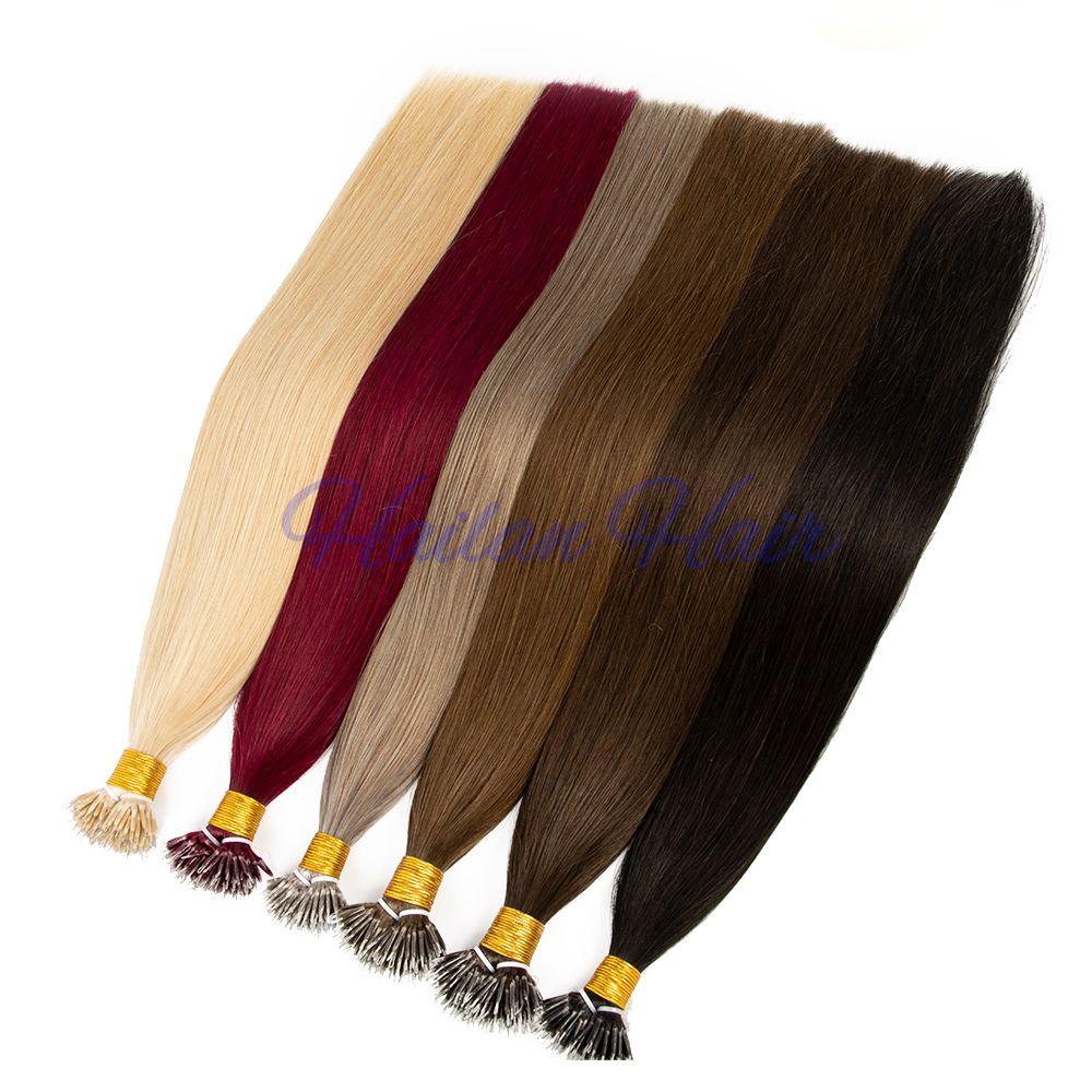 Nano ring hair extensions,double drawn nano hair extensions