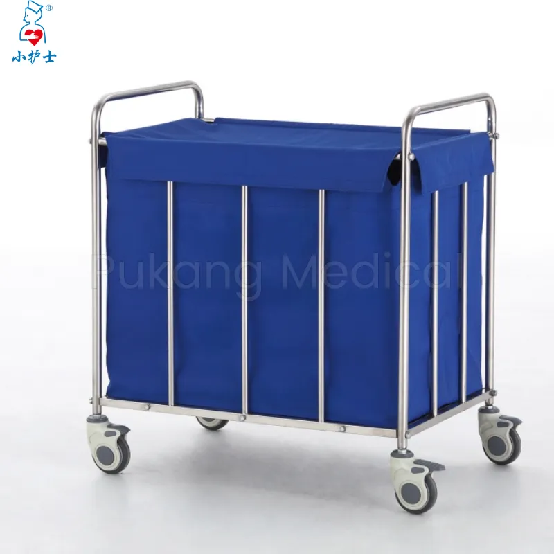 Stainless steel trolley for waste