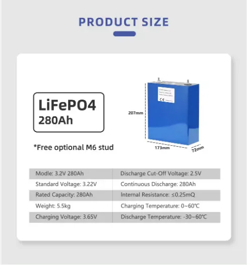 lifepo4 280 prismatic solar lithium ion batteries