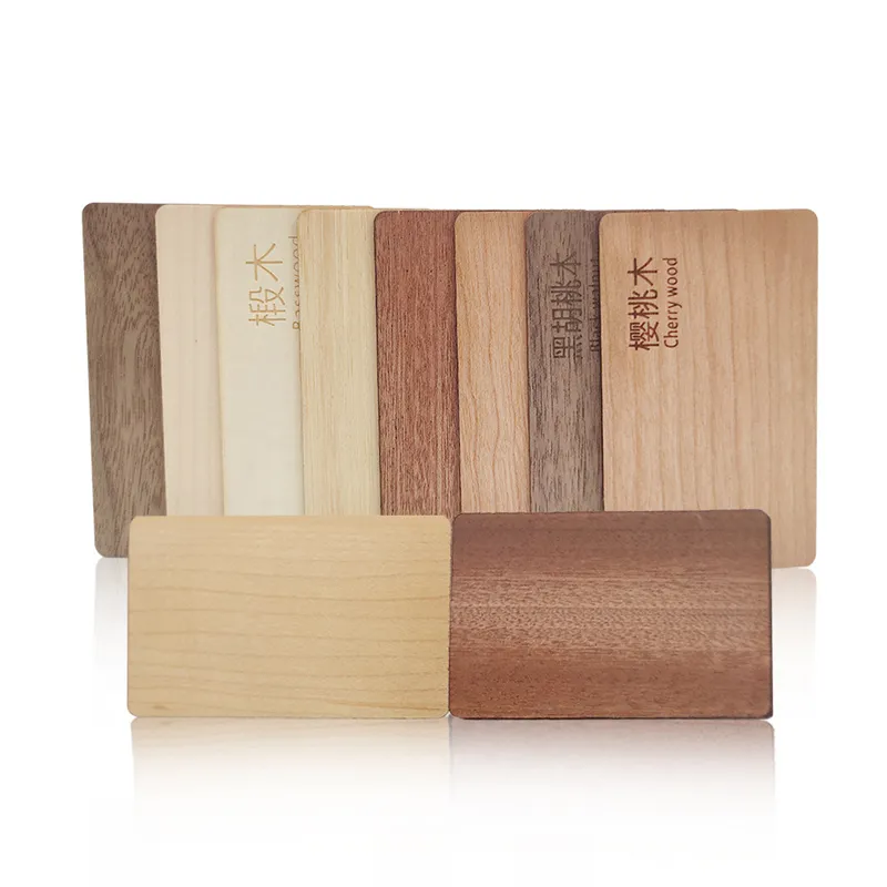 Mifare 1K Sustainable Wooden RFID Key Cards For Hotel