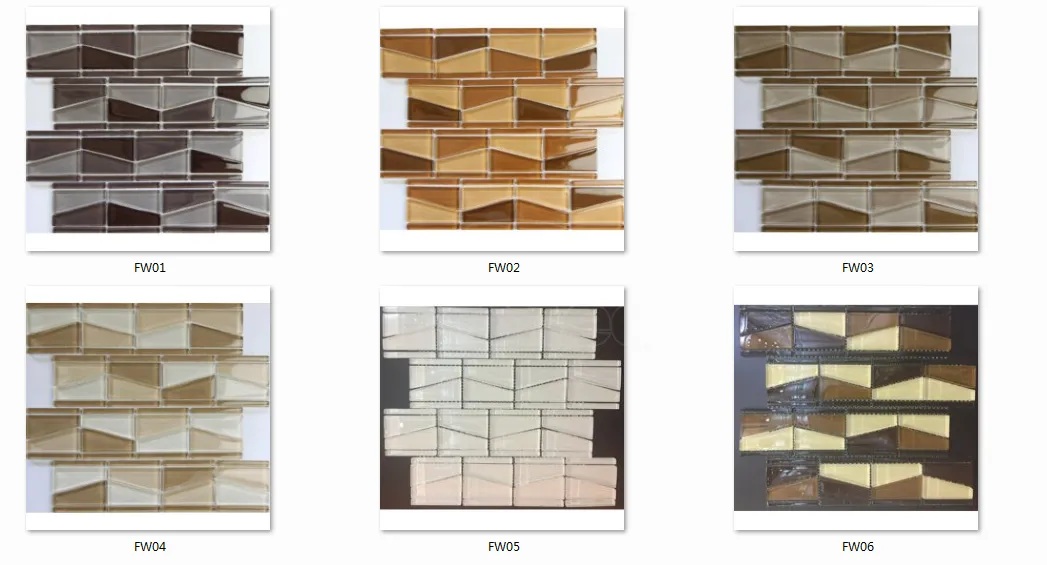 Fishbone Glass mosaic Tile for Wall Decor