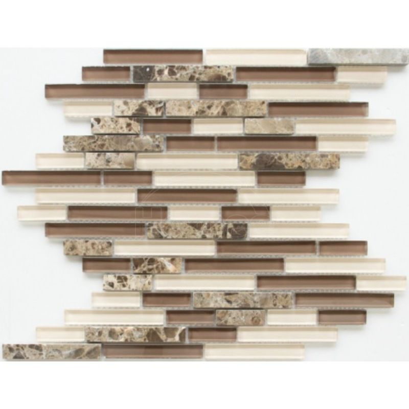 marble linear,glass mosaic wall tile, linear staggered