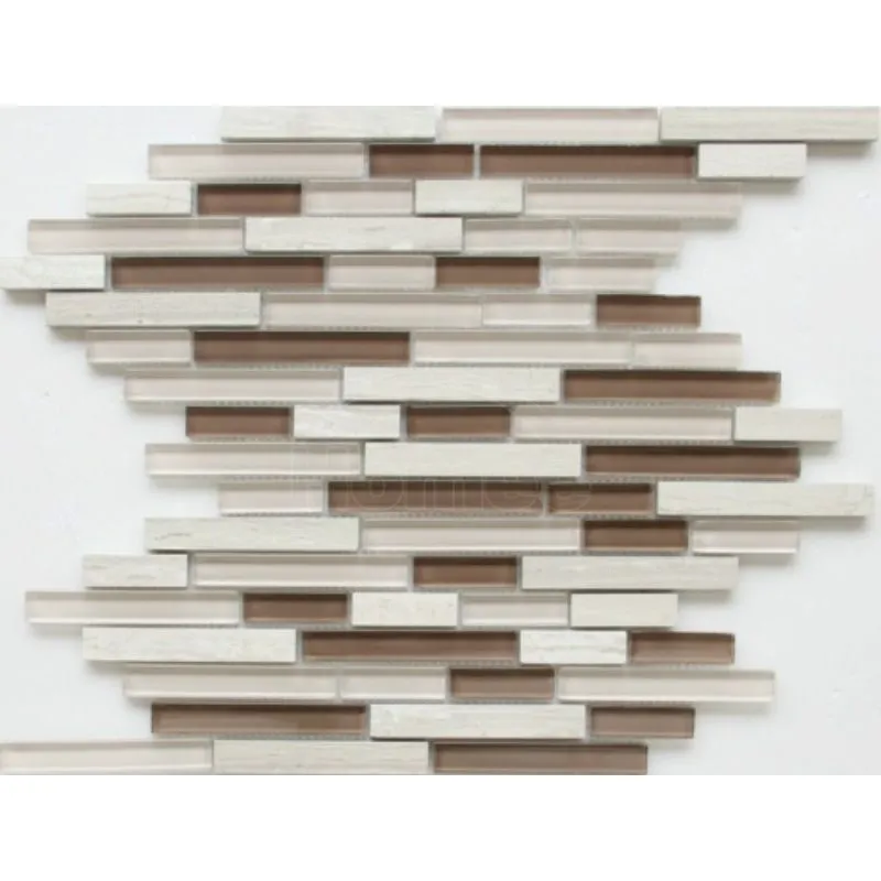 marble linear,glass mosaic wall tile, linear staggered