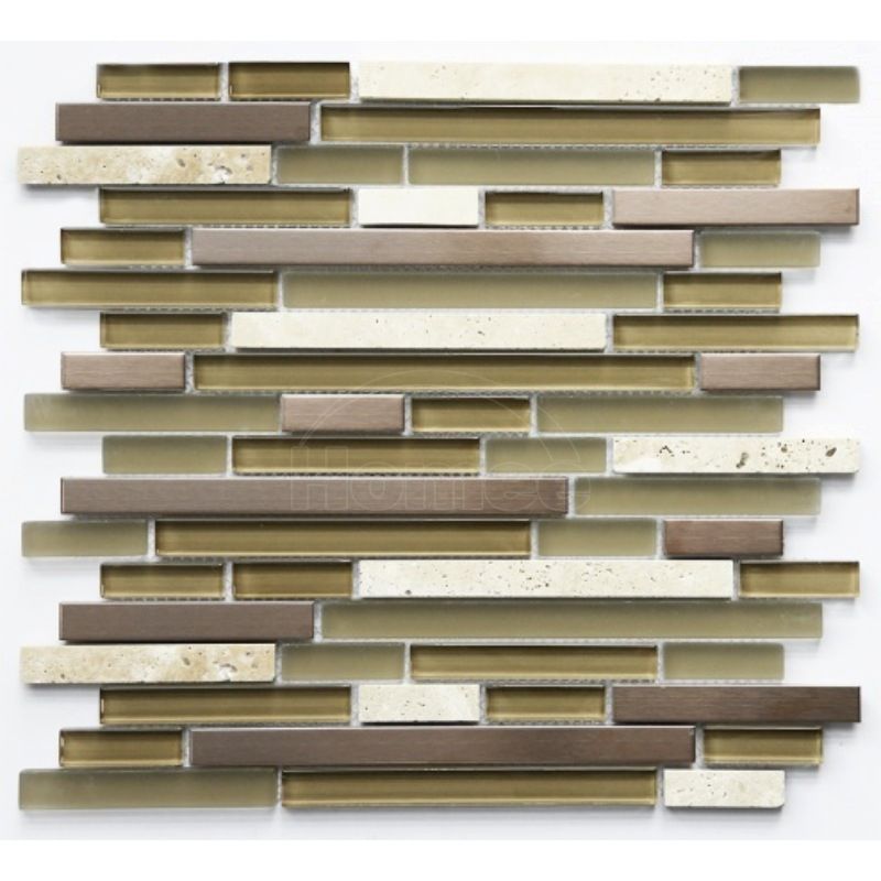Taupe Horizontal Sleek Glass Mosaic Tile Taupe Horizontal Sleek Glass Mosaic Tile