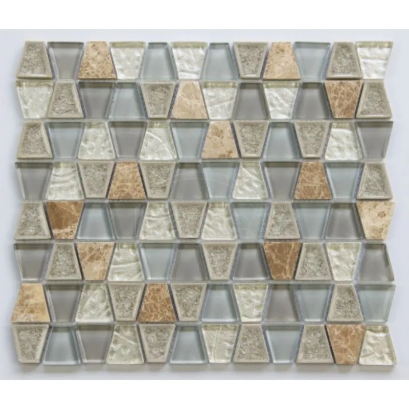 beige tile,trapezoidal tile,glass mosaic tile