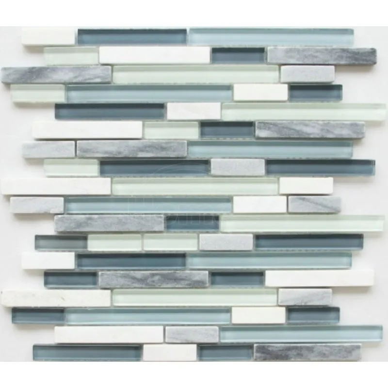 Bliss Bamboo Glass Stone Linear Blend Mosaic Tile