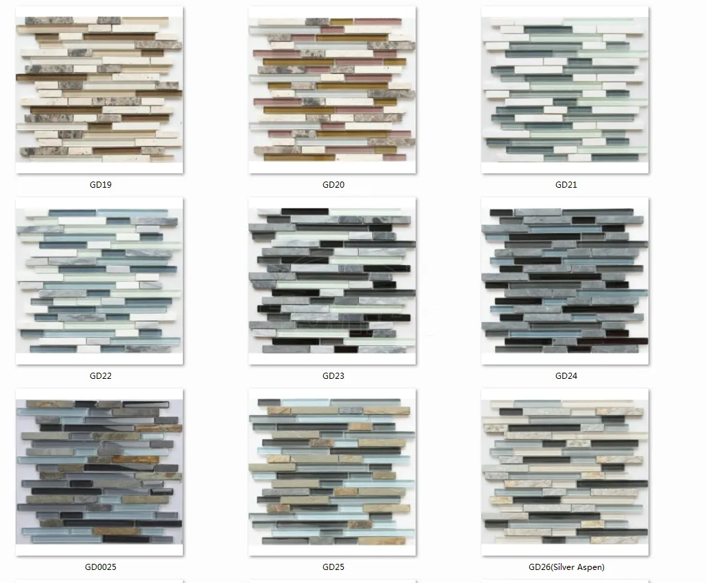 Bliss Bamboo Glass Stone Linear Blend Mosaic Tile