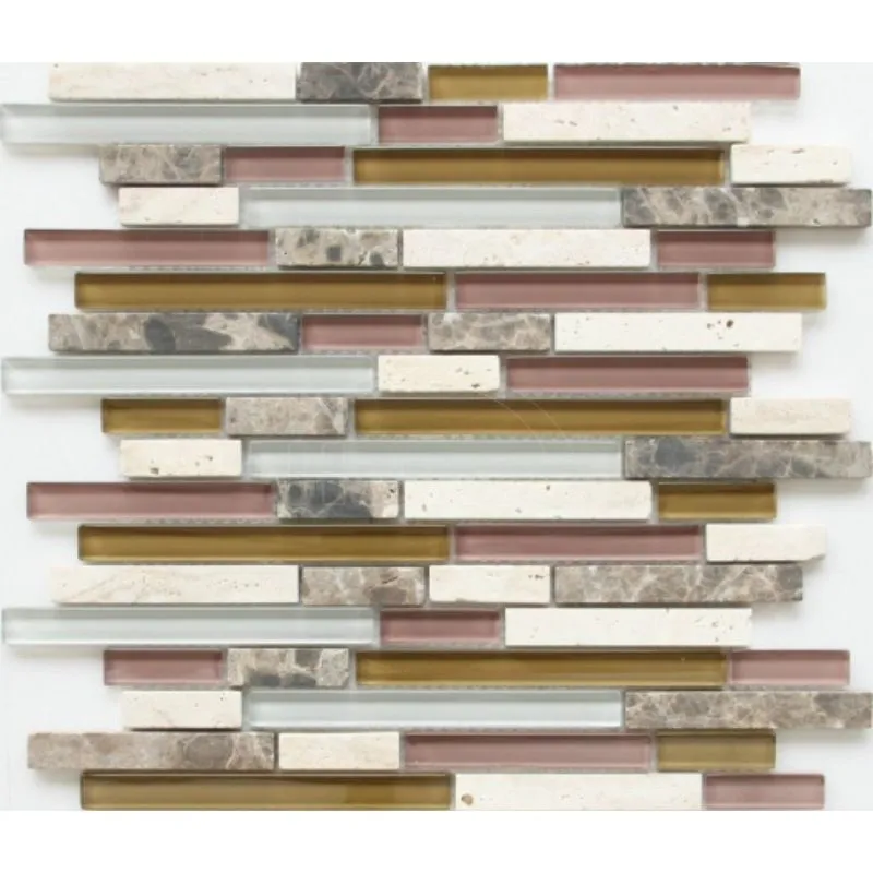 Bliss Bamboo Glass Stone Linear Blend Mosaic Tile