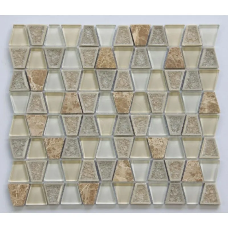 beige tile,trapezoidal tile,glass mosaic tile