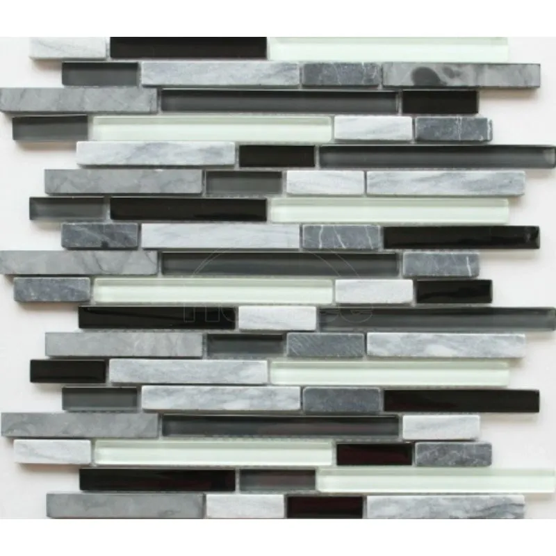 Bliss Bamboo Glass Stone Linear Blend Mosaic Tile