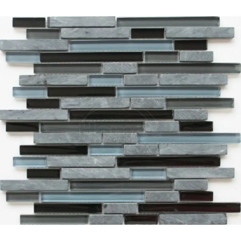Bliss Bamboo Glass Stone Linear Blend Mosaic Tile