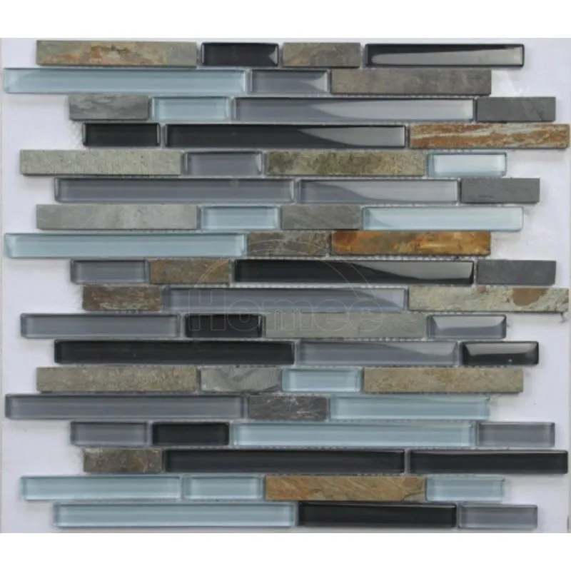 Bliss Bamboo Glass Stone Linear Blend Mosaic Tile