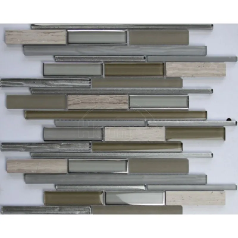 Brown Metal Glass Mixed Mosaic Kitchen Backsplash Tile
