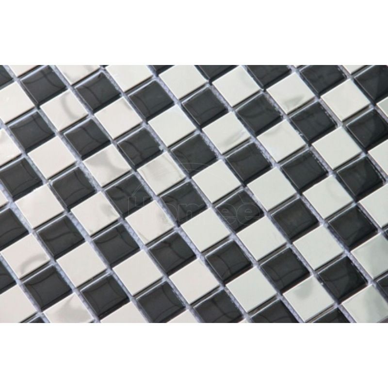 Decorative Wall Two-color Glass Mixed Stone Mosaic Tile