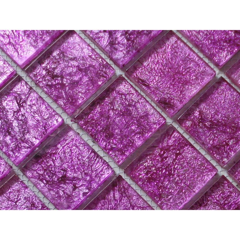 Purple Glitter Foil Glass Mosaic Kitchen Backsplash Tile