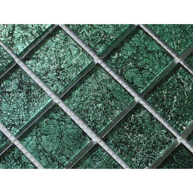 Emerald Green Foil Glitter Tiles - 1 inch Mosaic Tiles