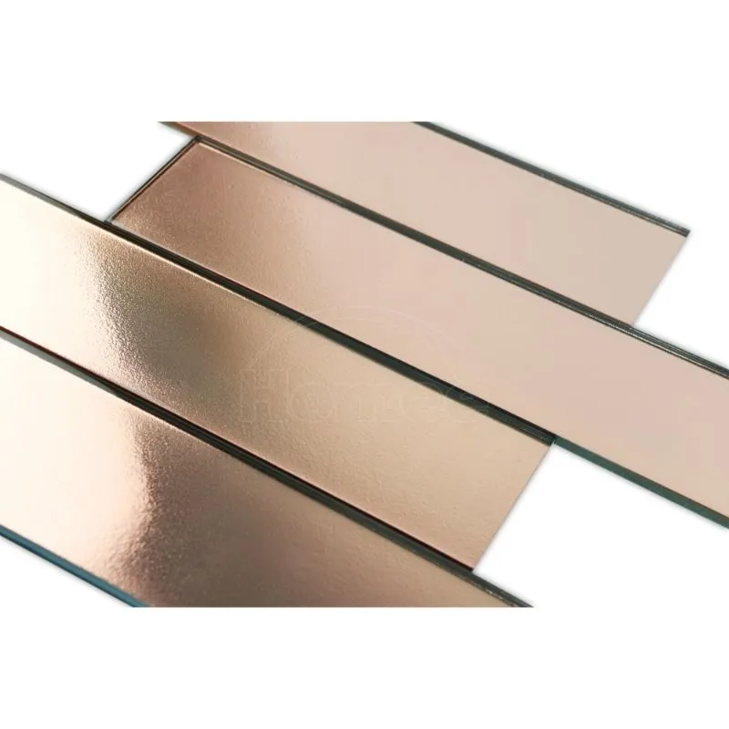 Golden Plating Metal Subway Tile for Wall