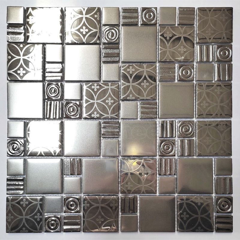 Modern Rainbow Glass Mosaic Tile Backsplash