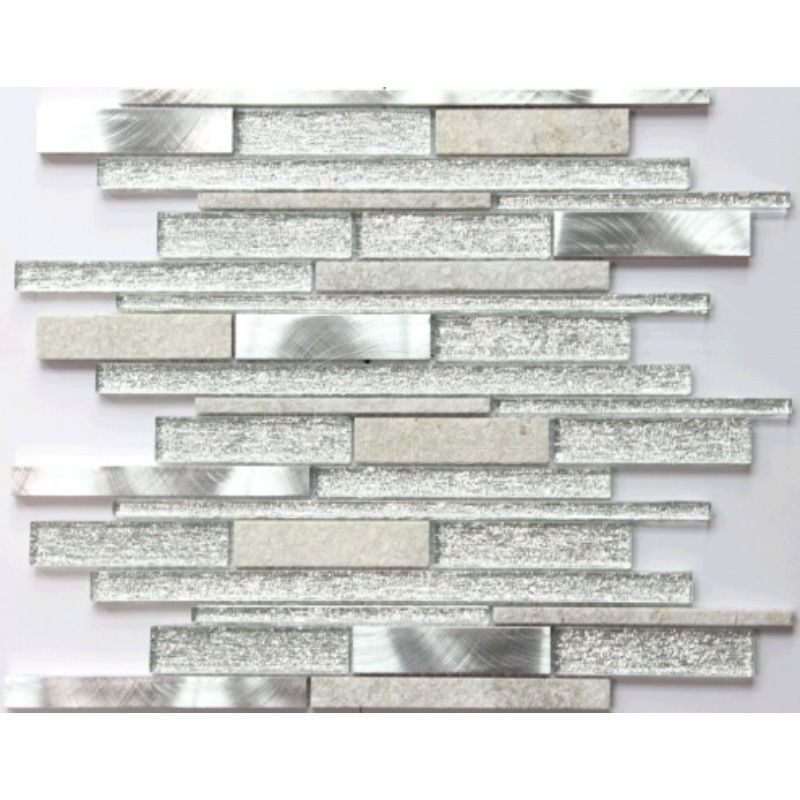linear mosaic tile,metal and glass mosaic tile