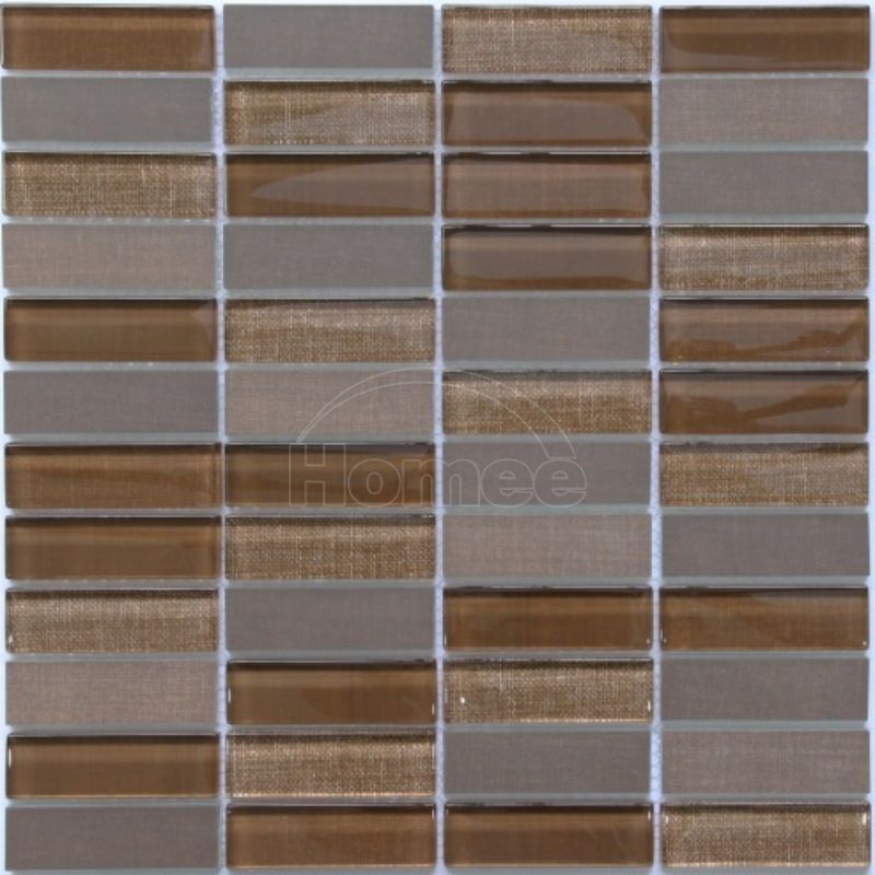 glass mosaic tile,mesh mounted mosaic tile,rectangle mosaic tile