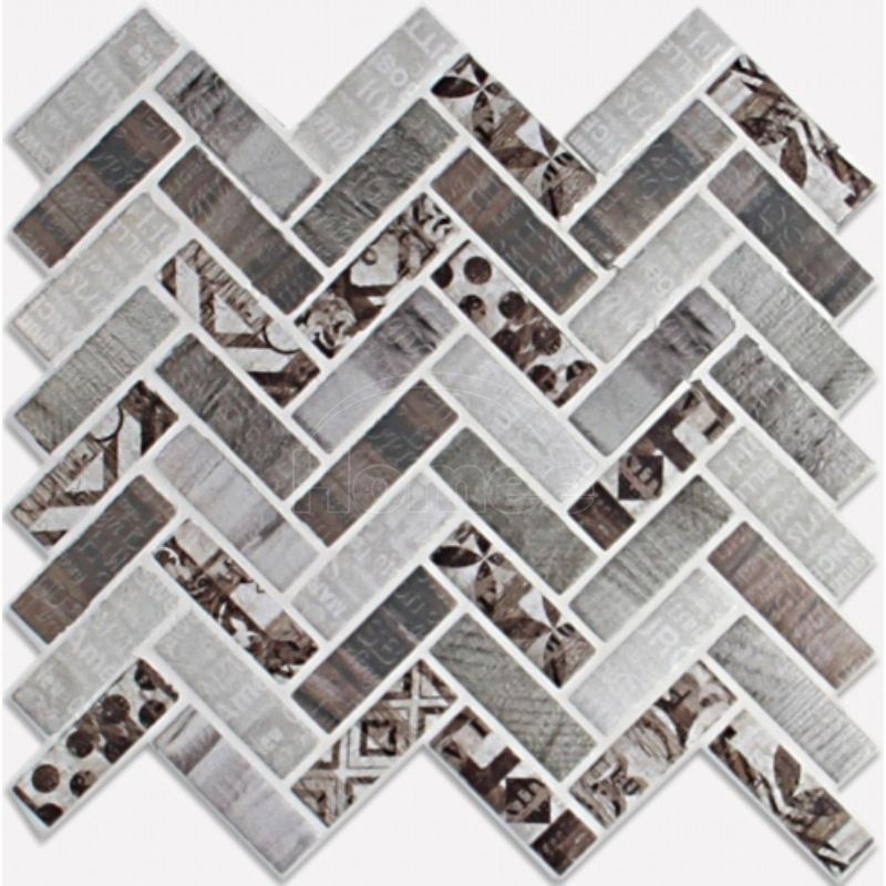 herringbone mosaic tile,mesh mounted backsplash,herringbone backsplash