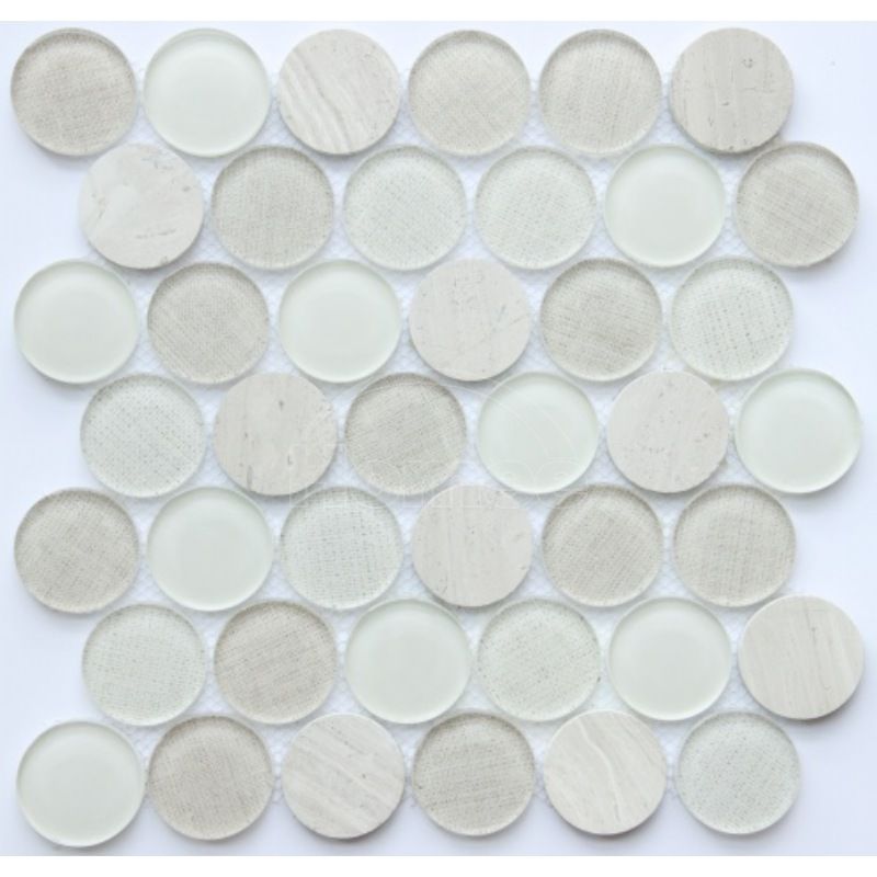 penny round mosaic tile,inkjet tile,glass mosaic tile