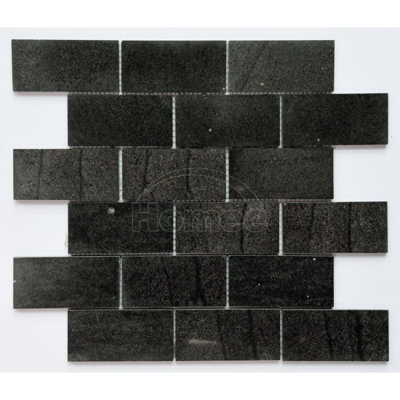 black stone mosaic tile,matte black tile