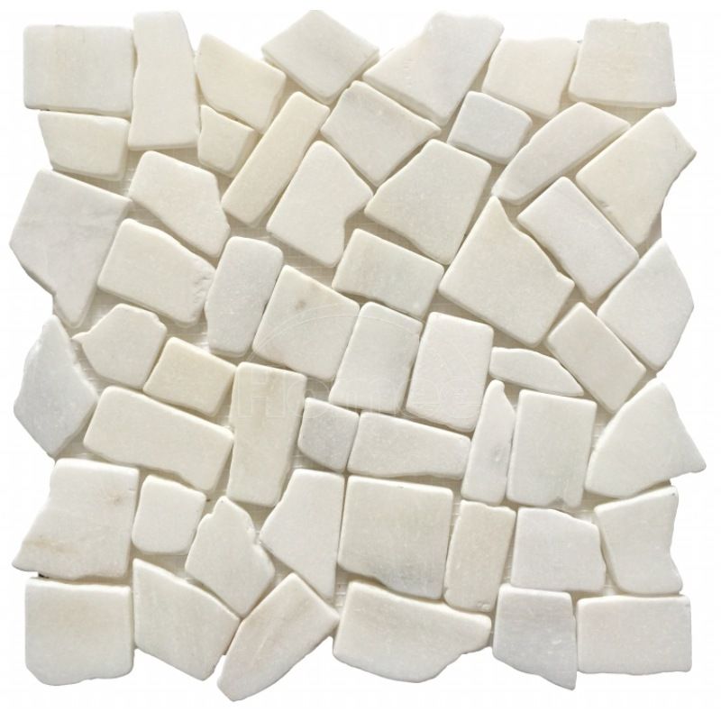 white pebble tile,mesh mounted tile,white stone tile