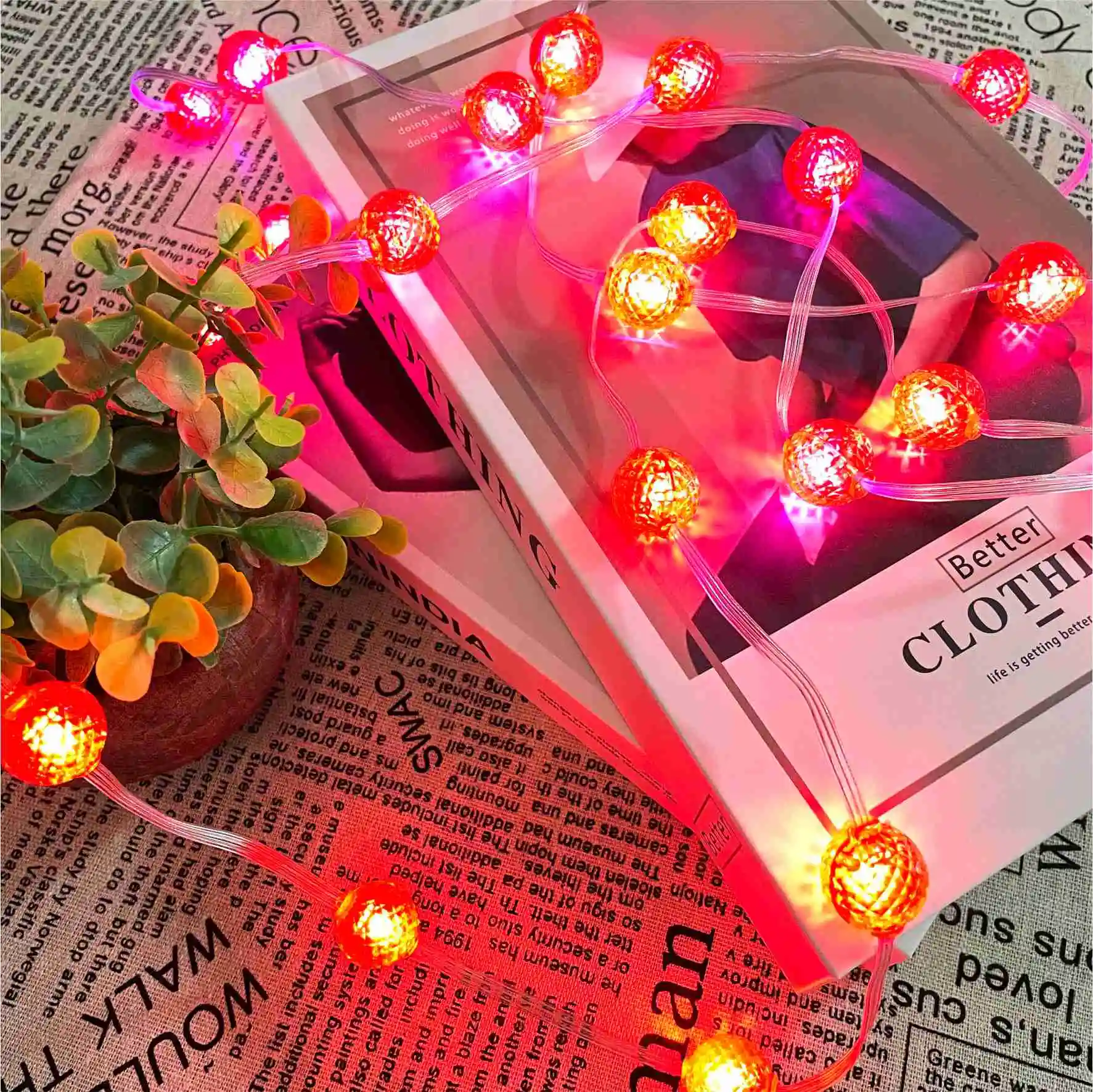 fairy lights,Red Pineapple String Light