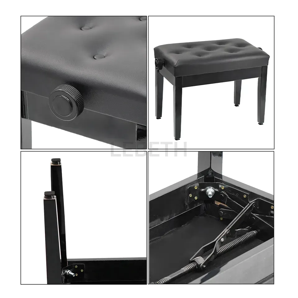 Wooden Piano Stool, Adjustable wooden piano stool