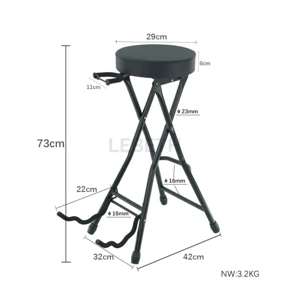"Foldable Guitar Stool - Comfortable and Portable Seating for Guitarists"