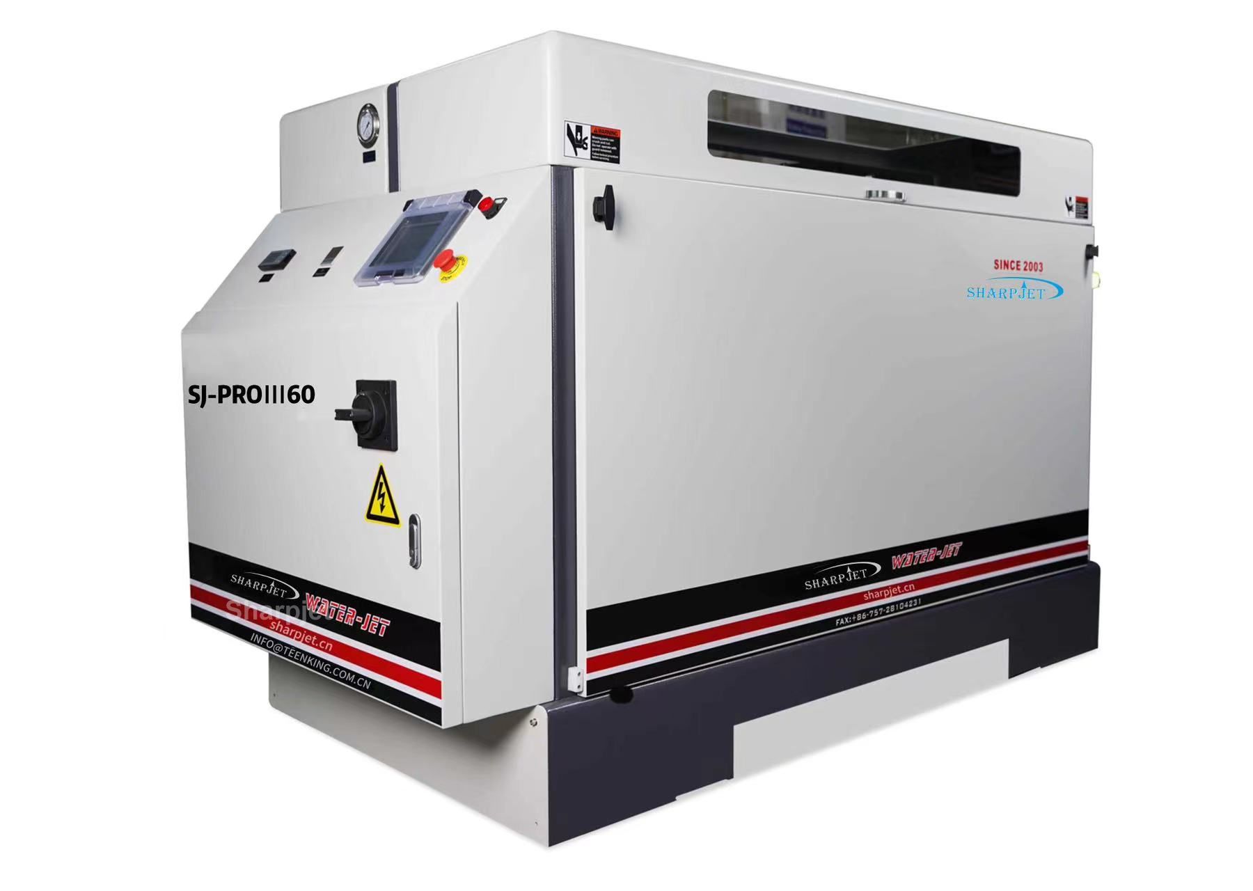 Sharpjet waterjet machine, cutting pressure, pump