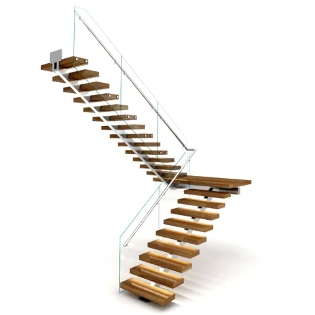 Wooden Straight Stair With LED Light - SmartArt