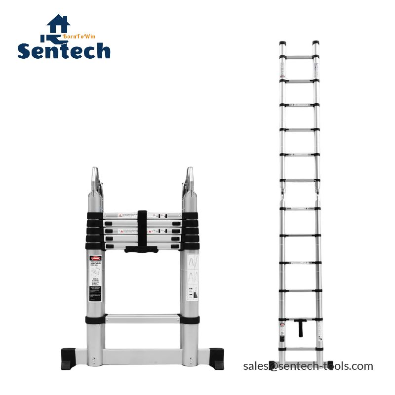 Light weight with hight adjustable aluminum telescopic ladder