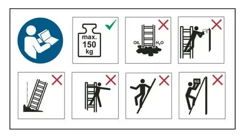 Aluminum extension ladder Height adjustable Rope