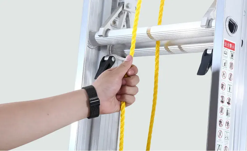 Aluminum extension ladder Height adjustable Rope
