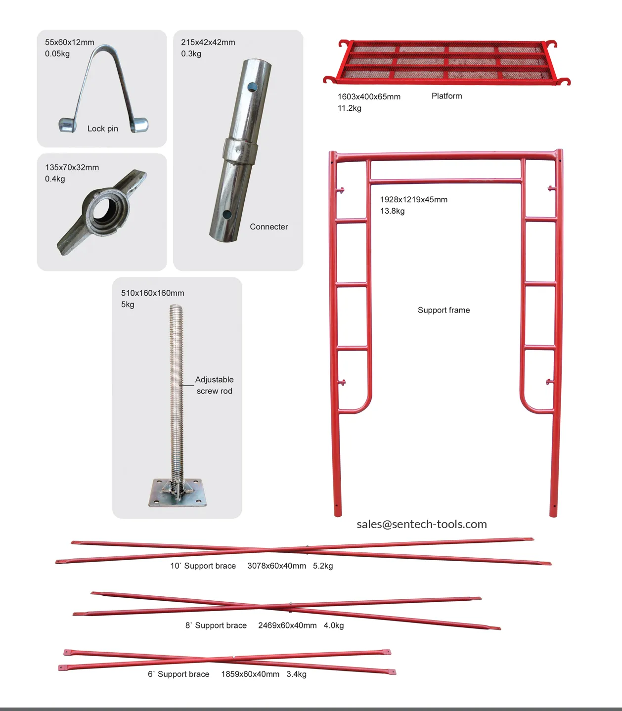 Steel H-frame scaffolding, Adjustable scaffolding