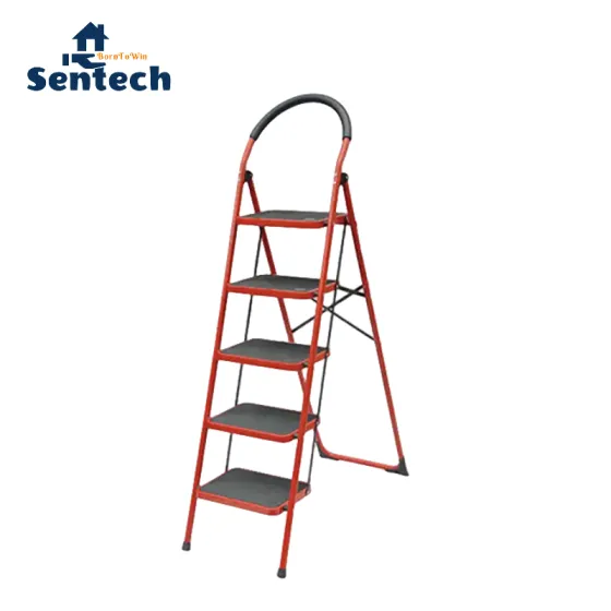 Portable step ladder with sponge on handrail