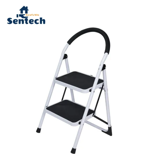 Portable step ladder with sponge on handrail