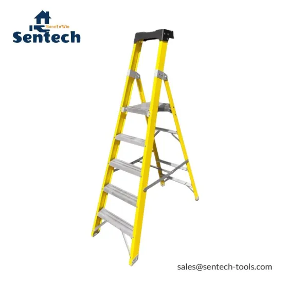 EN131 professional fiberglass platform stepladder