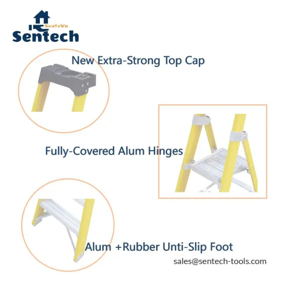 EN131 professional fiberglass platform stepladder