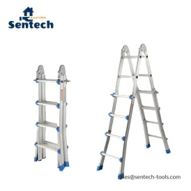 En standard aluminum multi-purpose ladder