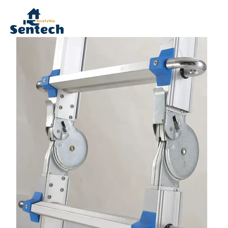 En standard aluminum multi-purpose ladder