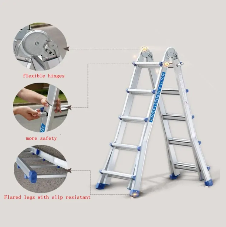 En standard aluminum multi-purpose ladder