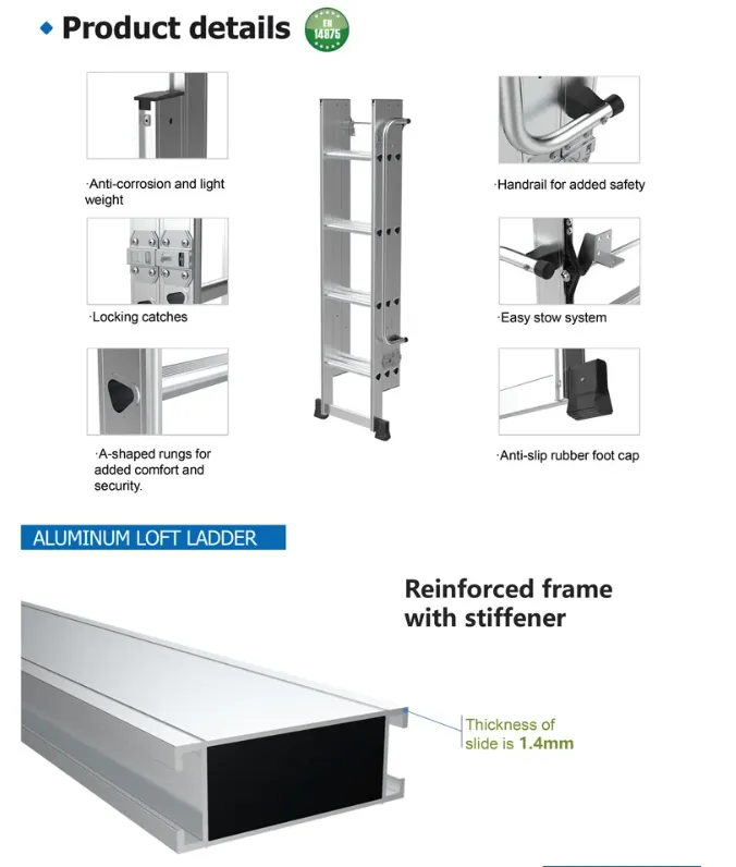 Aluminum 3 sections Loft Ladder