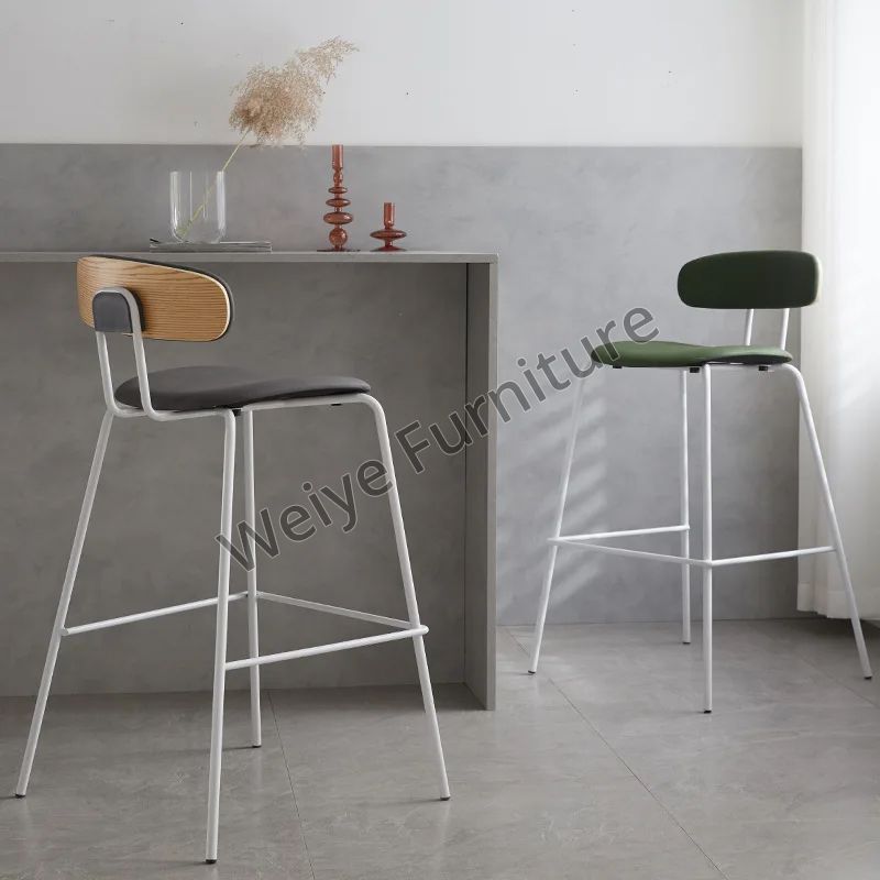 Industrial Nordic Metal Bar Coffee Shop Wooden Bar Stools