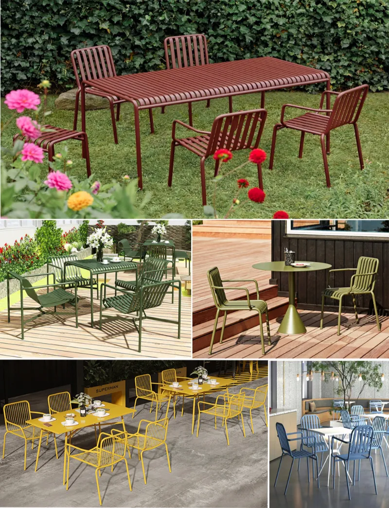 Modern Metal Dining Table for Outdoor Patio